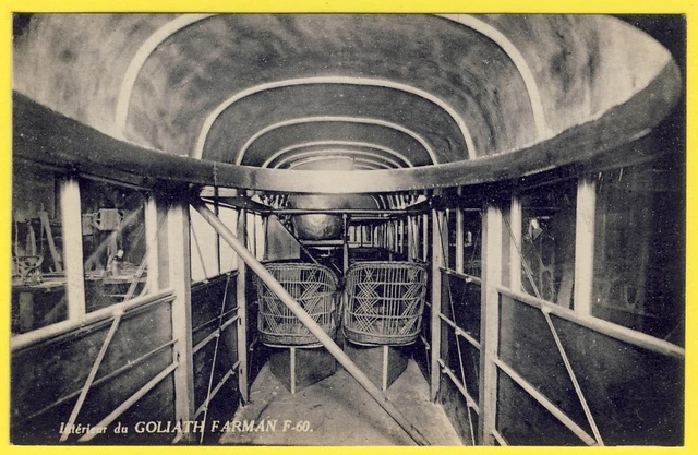 CPA TRÈS RARE Intérieur de l'AVION de LIGNE FARMAN F-60 GOLIATH Inside ...