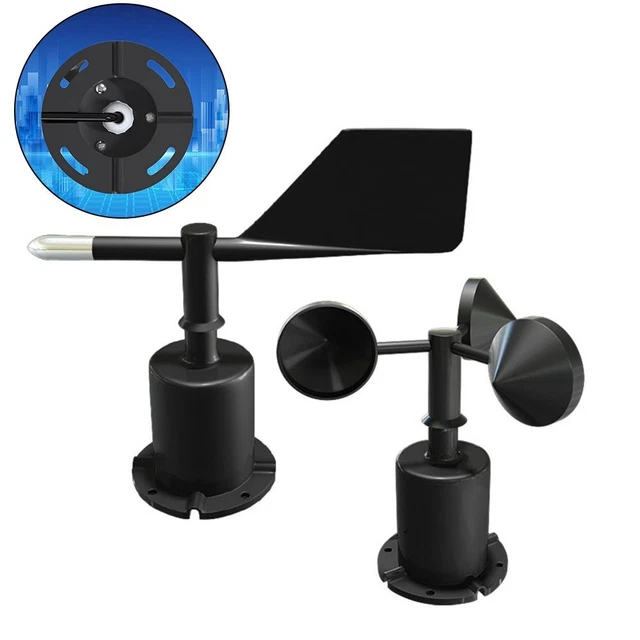 OUTDOOR WIND SENSOR 3 Cup Anemometer Small And Portable Smooth Bearing System $51.04 - PicClick AU