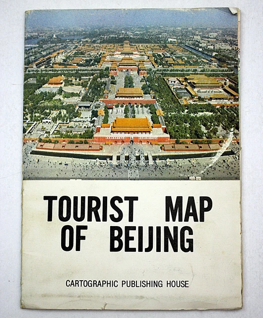 TOURIST MAP OF Beijing Color Lithographed Folding Map 1981 Large Size ...