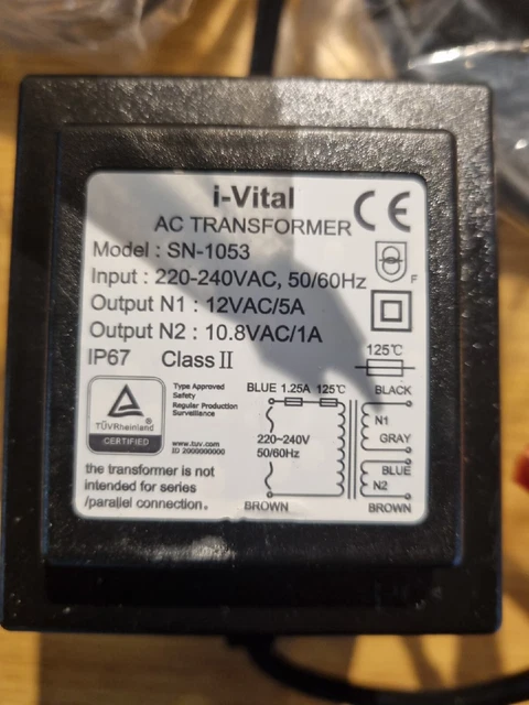 INTEX PURE SPA SSP H 20 M transformer unit for impeller pump.. used ...