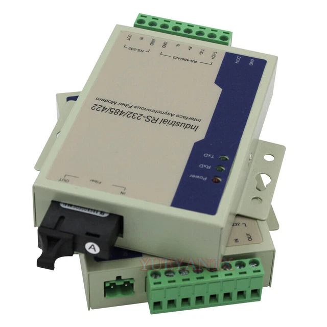 INDUSTRIAL RS232/485/422 INTERFACE Asynchronous Fiber MODEM SM Simplex ...