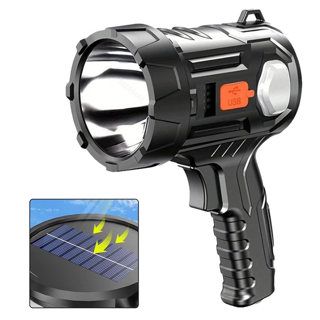 SOLAR RECHARGEABLE FLASHLIGHT Outdoor Portable Flashlight Convenient ...