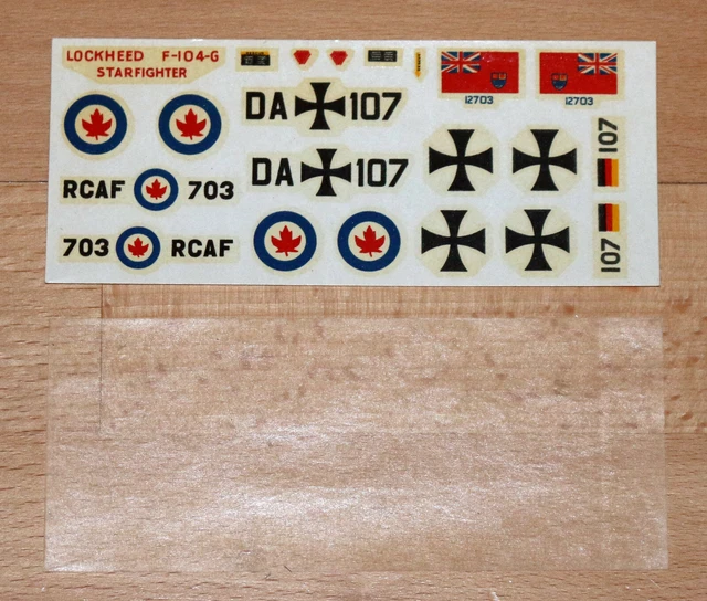 1:72 AIRFIX 291 Lockheed F-104G STARFIGHTER DECAL SHEET RCAF+LUFTWAFFE ...