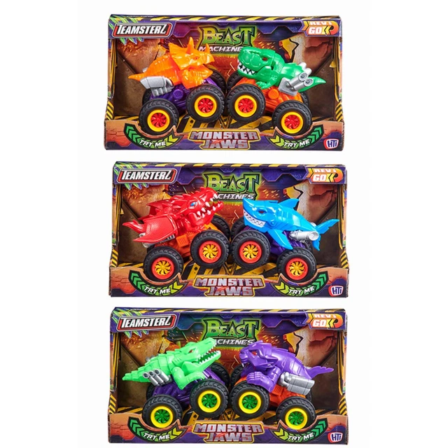 TEAMSTERZ BEAST MACHINES Monster Jaws Metal Play Vehicle Toy - 2 Pack £ ...