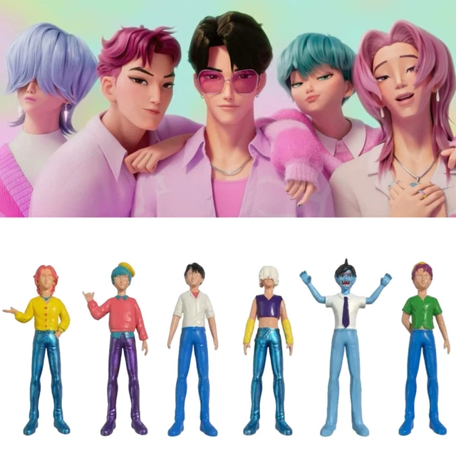 6PC KPOP DEMON Hunters Action Figure Toy Saja Boys Jinu Figures ...