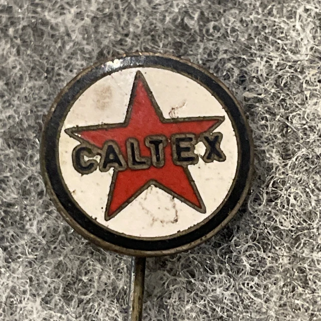 VINTAGE CALTEX OIL Star Logo Petroleum Petrol Auto Emblem Car Stick ...