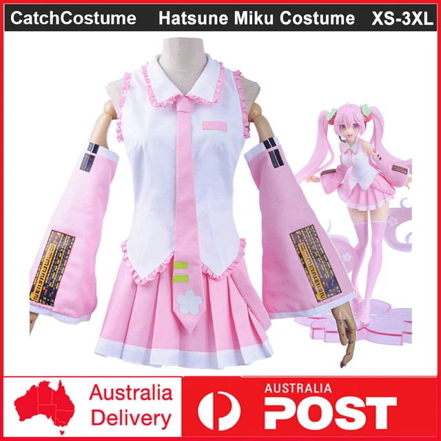 ANIME HATSUNE MIKU Vocaloid Hatsune Cosplay Costume Pink Uniform Set ...