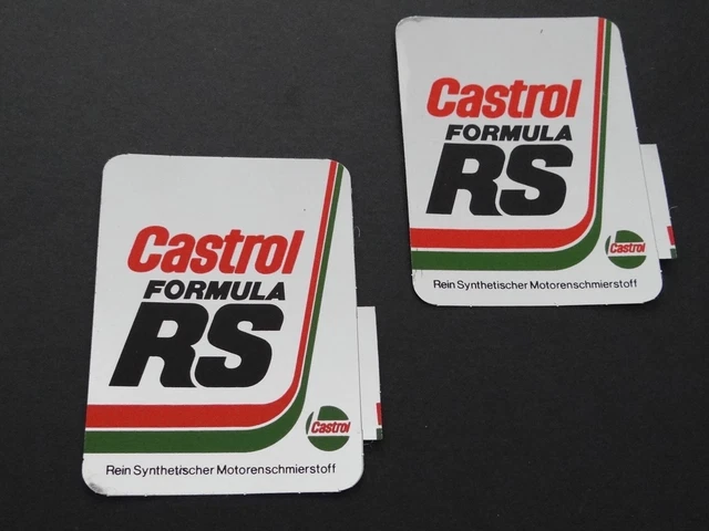 PROMOTIONAL STICKERS CASTROL Formula Rs 2 Piece Motor Sports Vintage ...