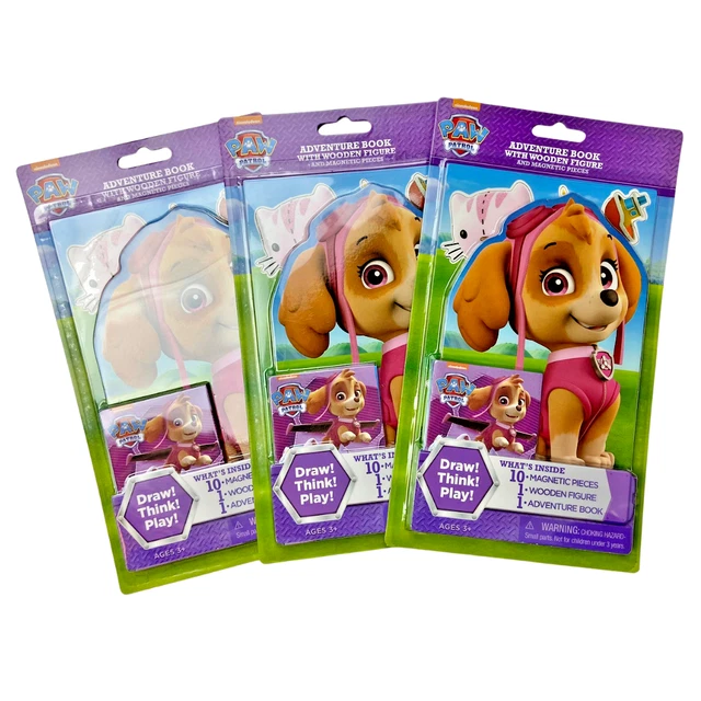 SET OF 3 - Paw Patrol Skye Activity Book with Wooden Figure and ...