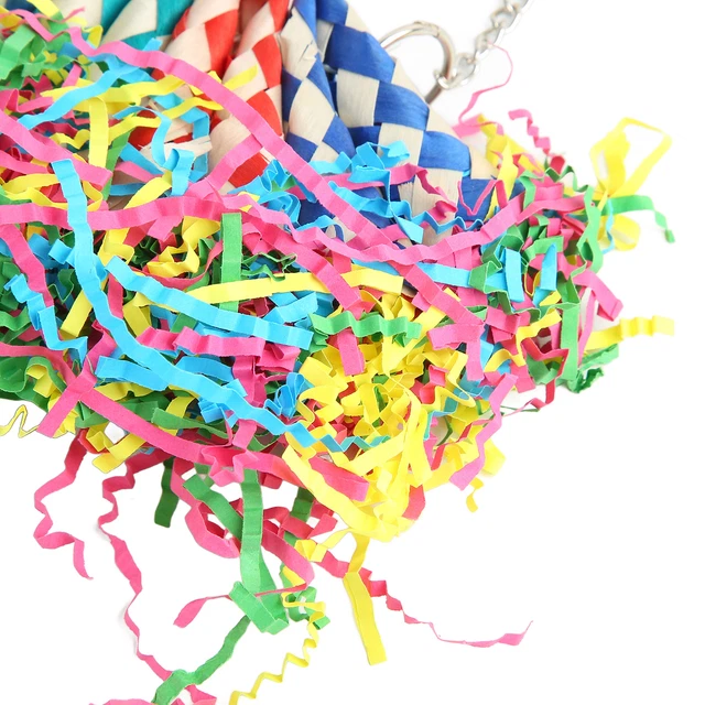 BIRD SHREDDING TOYS Colorful Foraging Shredder Toy Bird Cage ...