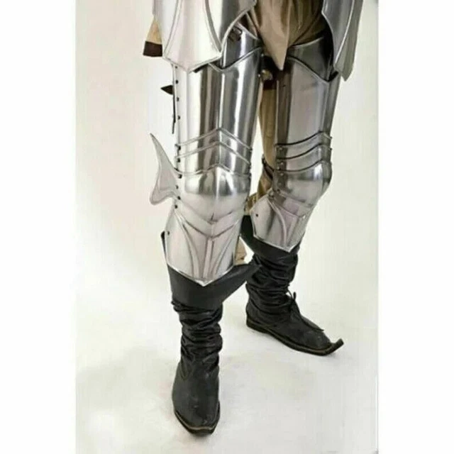 MEDIEVAL LEG GUARD Armor Knight Steel Gothic Set Crusader Spartan 18GA ...