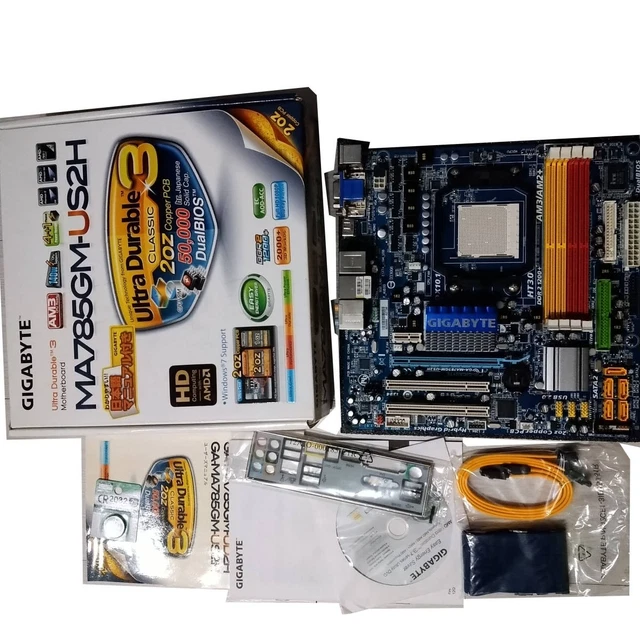USED GIGABYTE GA-MA785GM-US2H Socket AM3/AM2+ ATX Motherboard £269.81 ...