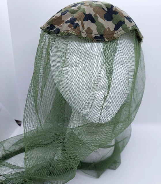 VINTAGE US MILITARY Camo Head Net Helmet Cover Mesh Insect Mosquito ...