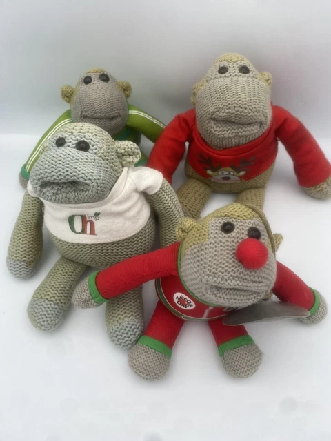 FOUR ORIGINAL PG Tips Tea Monkey Chimp soft plush toy Collection £14.99 ...