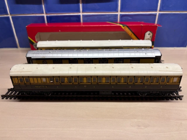 THREE HORNBY PULLMAN Coaches - Lucille, Agatha, Sheila, OO gauge, one ...