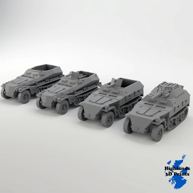 SDKFZ 250 HALF Track WW2 Tabletop Gaming 3D Print £7.99 - PicClick UK