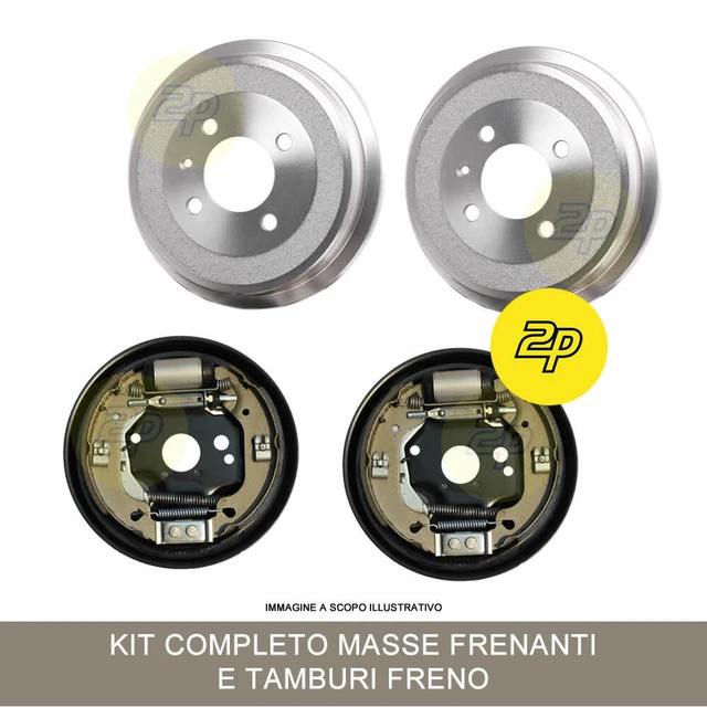 SET PLAT COMPLET Masses Frein + Tambours Fiat Multipla (186) 1.9 JTD 77 ...
