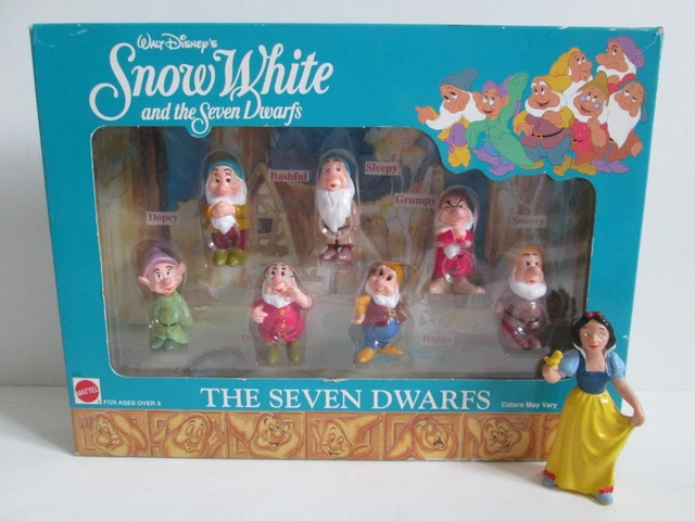 1990'S MATTEL SNOW White and the Seven Dwarfs Figures & Bullyland Snow ...