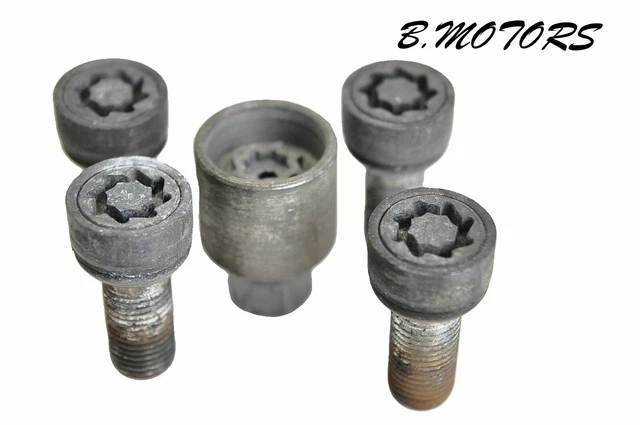 GENUINE VW T5 T6 TRANSPORTER LOCKING WHEEL NUTS BOLT KEY SET 19mm VAN ...