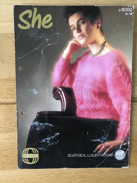 VINTAGE SIRDAR SHE 8000 Ladies Mohair Jumper Sweater Knitting Pattern ...