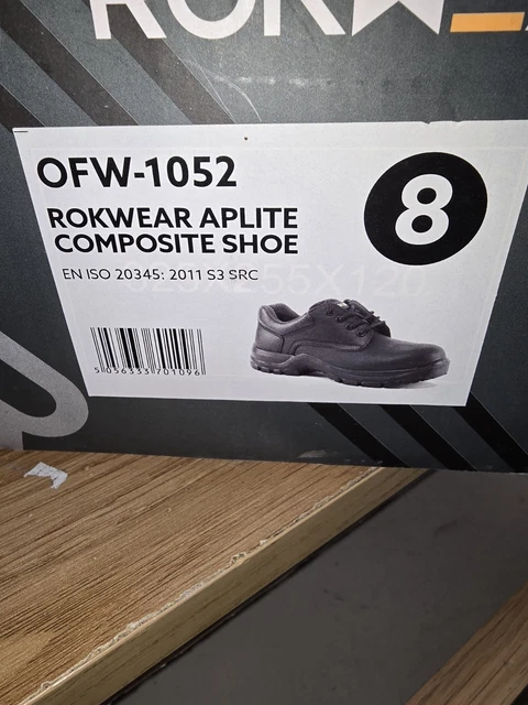 ROKWEAR RHYOLITE STEEL Toe Cap Black Leather Work Boots (UK Size 8) £26.68 - PicClick UK