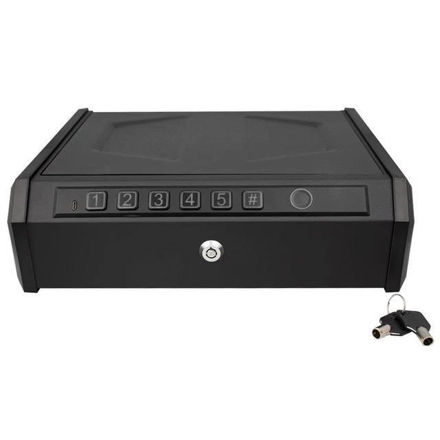FINGERPRINT PISTOL SAFE Digital Keypad Gun Lock Box for Home For Car ...