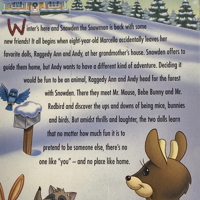 RAGGEDY ANN & Andy's Adventure - SNOWDEN (1998 VHS) Christmas NEW ...