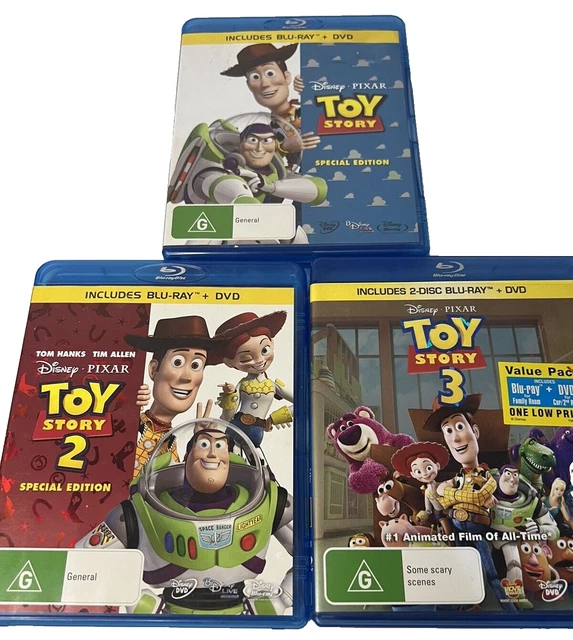 TOY STORY 1 2 3 Blu Ray DVD movies with special features Pixar Disney ...