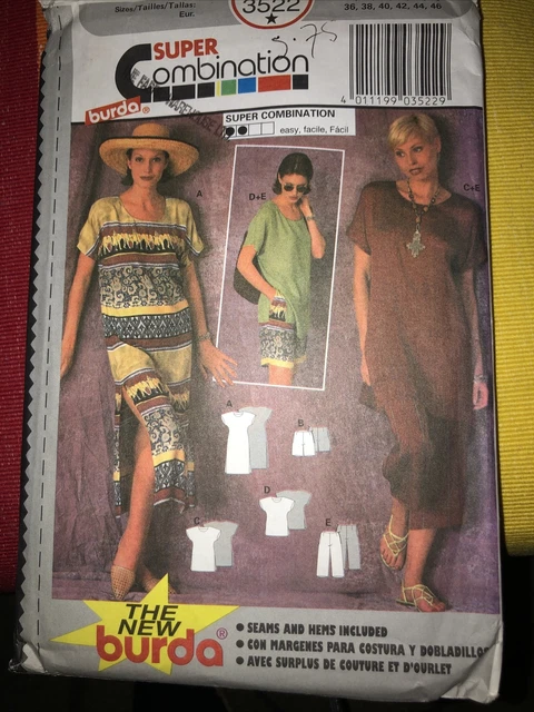 BURDA 3522 SUPER combination sewing pattern Uncut Factory Folded Easy ...