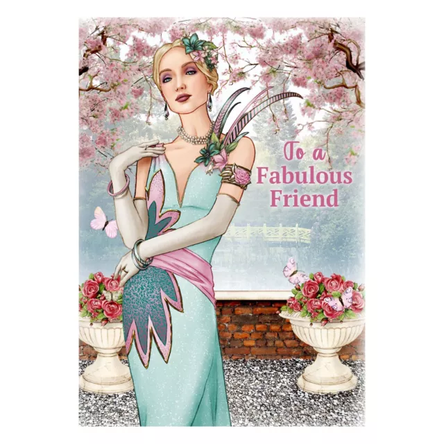 Art Deco Birthday Card For Friend Flapper Lady 1920s Great Gatsby Style £350 Picclick Uk