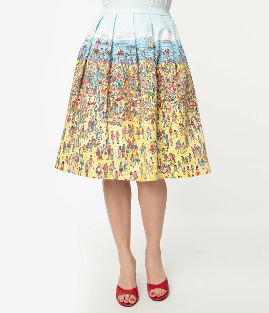 MODCLOTH WHERES WALDO x Unique Vintage On The Beach Print Jayne Swing ...