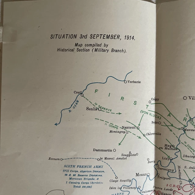 WW1 MAP SITUATION 3 September 1914 Retreat From Mons £3.83 - PicClick UK