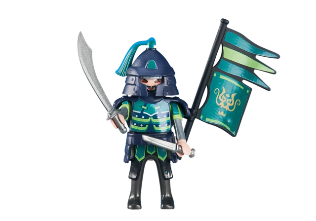 PLAYMOBIL 6327 VERT dragon bleu chevalier samouraï soldat combattant ...