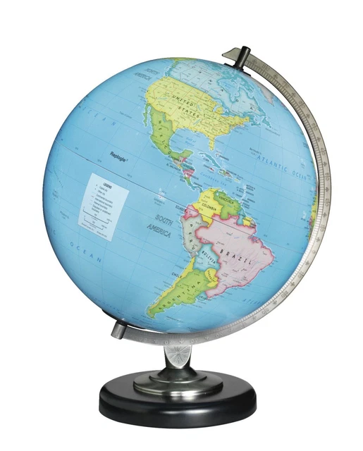 REPLOGLE DAY/NIGHT ILLUMINATED Globe, 12 Inches political map on ...