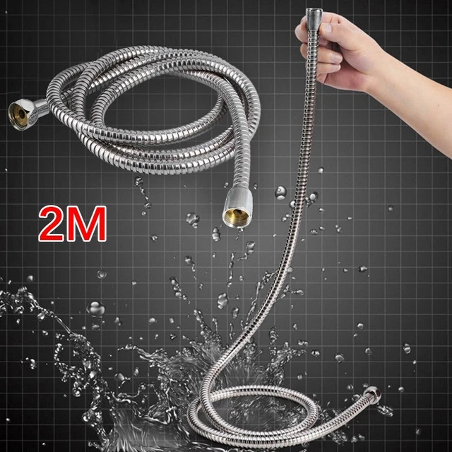 TUYAU DE DOUCHE long et flexible en acier inoxydable de 2 m pour pommes ...