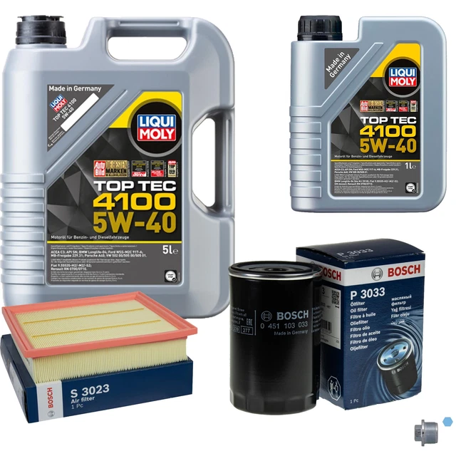 BOSCH INSPECTION SET 6L Liqui Top Moly Tec 4100 5W-40 pour VW Golf III 1.8 2.0 EUR 102,74 ...