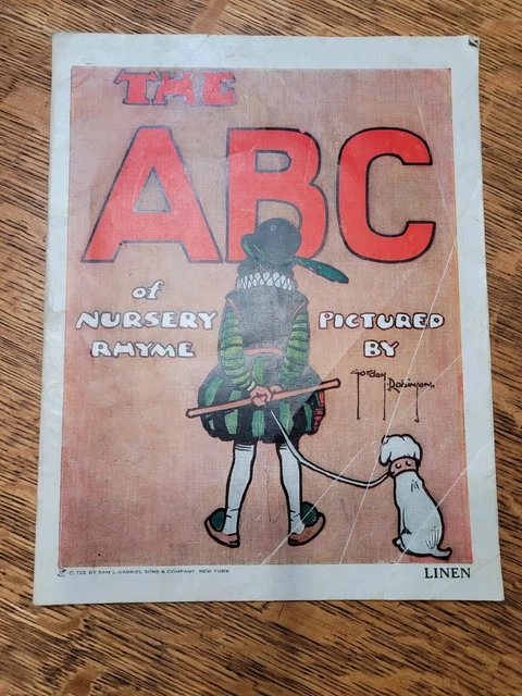 RARE, VINTAGE 1928 THE ABC of NURSERY RHYME Linen book in Good ...