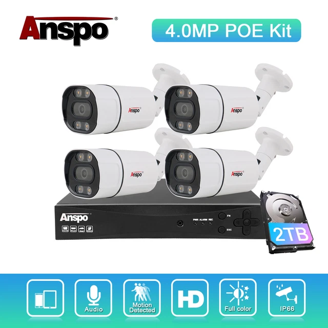 8 MÉGAPIXELS 8CH NVR 4MP audio POE sécurité système de caméra IP vision ...