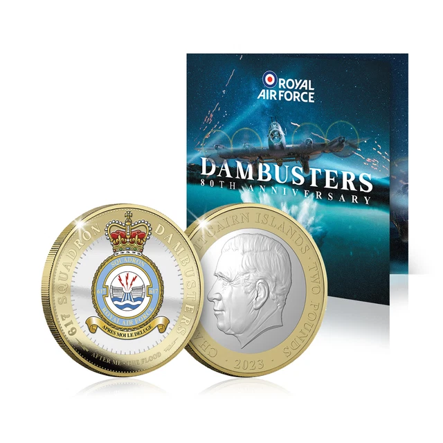 RAF DAMBUSTERS 80TH Anniversary Royal Air Force farbige Münze £2 ...