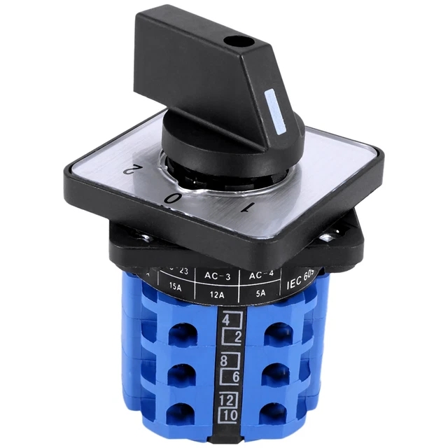 3 POSITIONS ON-OFF-ON Changeover Control Rotary Cam Switch 20A V9D58550 ...