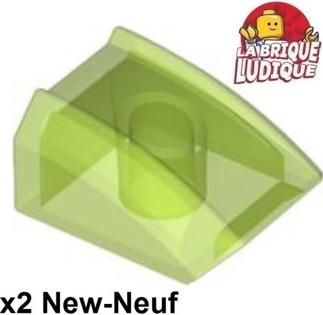 LEGO 2X SLOPE Curved Gradiente Curva 2x2 Lip Verde Chiaro Trans Bright ...