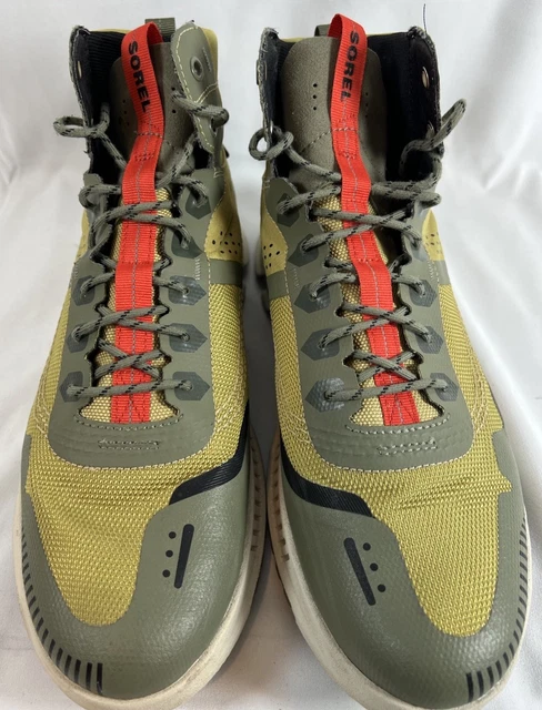 SOREL MEN'S MAC Hill Lite Rush Waterproof Sneaker Boot Green/Tan Size ...