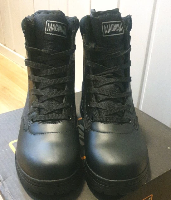 MAGNUM CLASSIC TACTICAL Mens Security Combat Work Boots Black Leather ...
