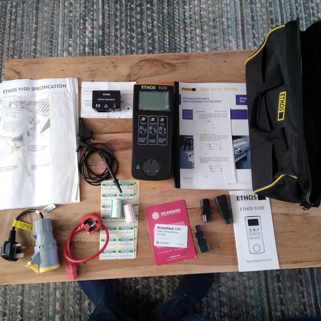 ETHOS 9100 HAND Held PAT Tester & Kit - with checkbox and all ...