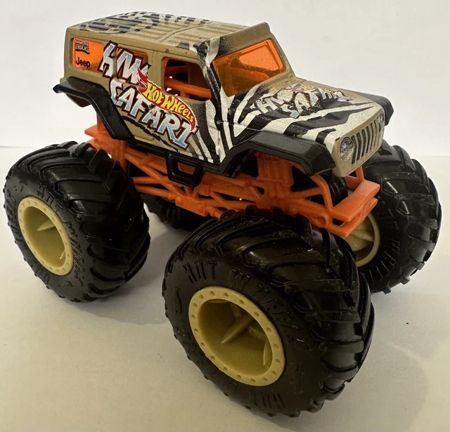 HOT WHEELS MONSTER Truck HW Safari 75 Jeep 1:64 Zebra Stripes Orange ...