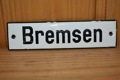 ORIGINAL OLD ENAMEL sign railway, locomotive, brakes, train, wagon ...
