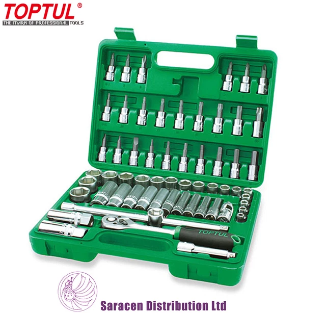 TOPTUL 60 PIECE 3/8" Drive Metric Socket & Bit Set - Gcai6001 £138.57 ...