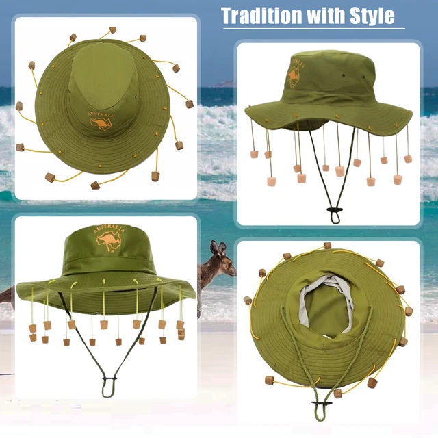 UNISEX AUSTRALIAN HAT - Aussie Bush Hat Fly Repellent for Fancy Dress ...