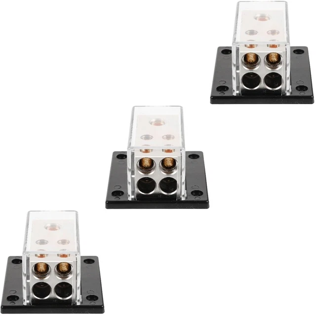 3PCS POWER DISTRIBUTION Block 4-out Ground Distributor Block Auto ...