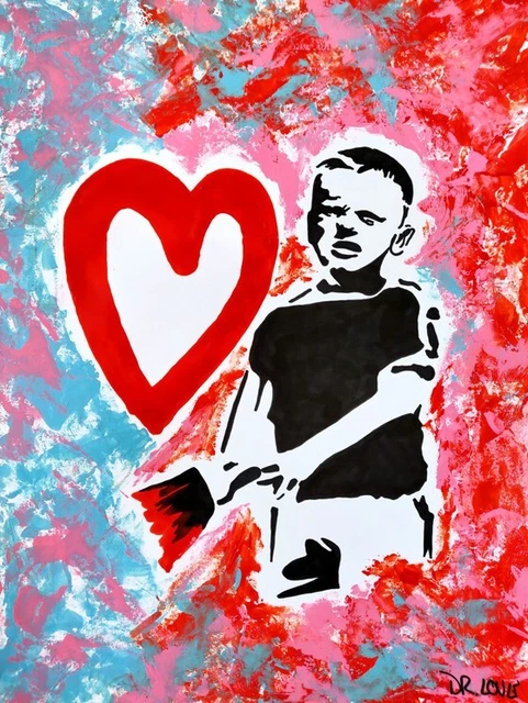 DR. LOVE BANKSY STREET ART Mario Schifano Keith Haring Andy Warhol ...